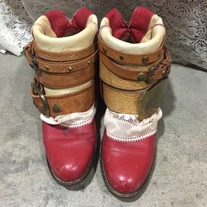 Shoes | Red Cowboy Boots Size 6 Upcycled Cowgirl Boots | Poshmark